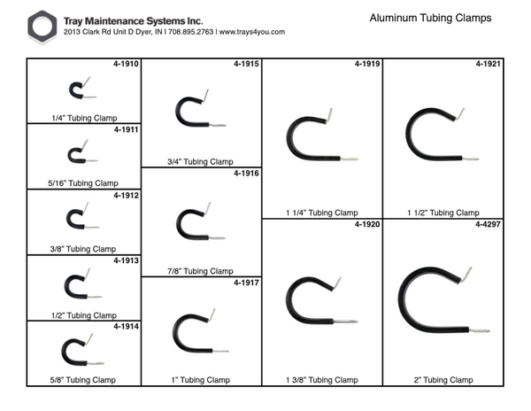 Aluminum Tubing Clamp Assortment – Tray Maintenance Systems, Inc.