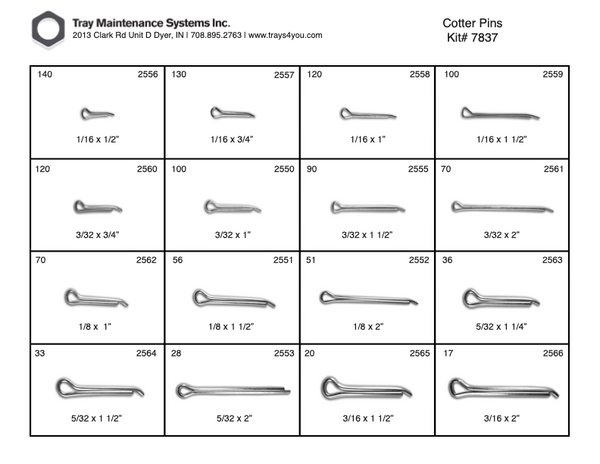 Cotter Pin Assortment – Tray Maintenance Systems, Inc.