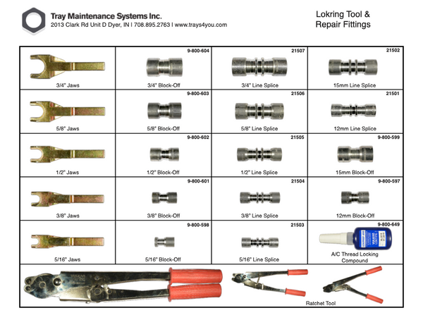 A/C Lokring Tool & Fittings Assortment – Tray Maintenance Systems, Inc.